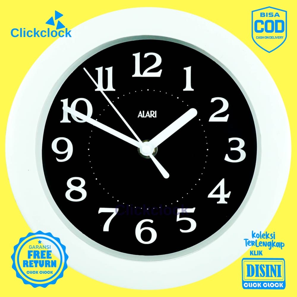 Jual Jam Dinding Quartz Minimalis Minimalis Hitam AL1246-805 Besar ...