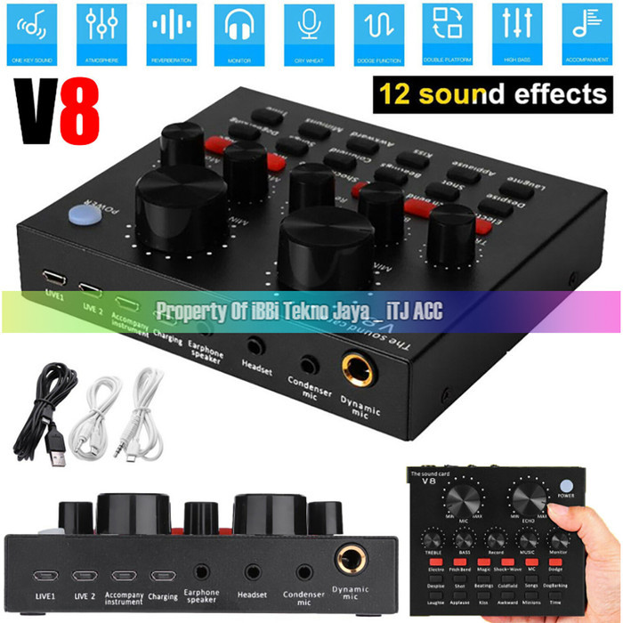 Jual Termurah Soundcard V8 Mixer Sound Card V8 Mixer Audio Usb External ...