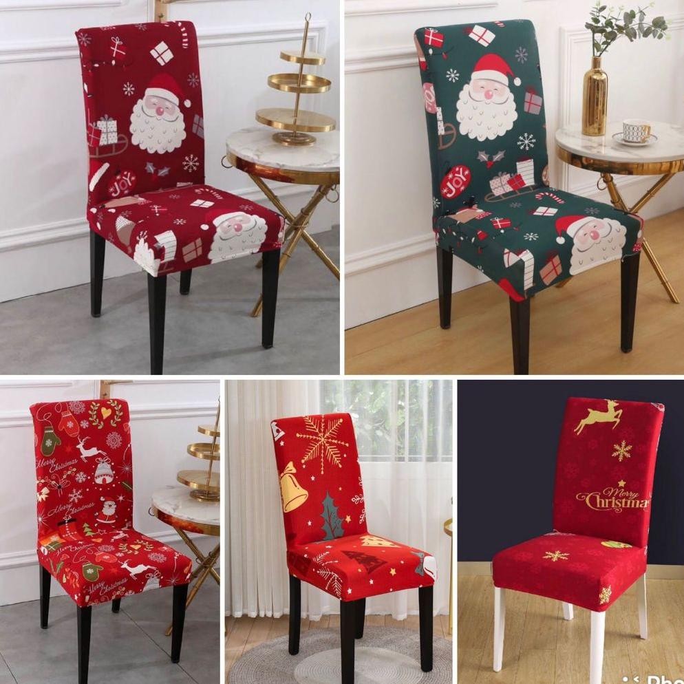 Jual JHY Sarung Kursi NATAL Chair Cover Scretch Tebal Motif Bunga ...
