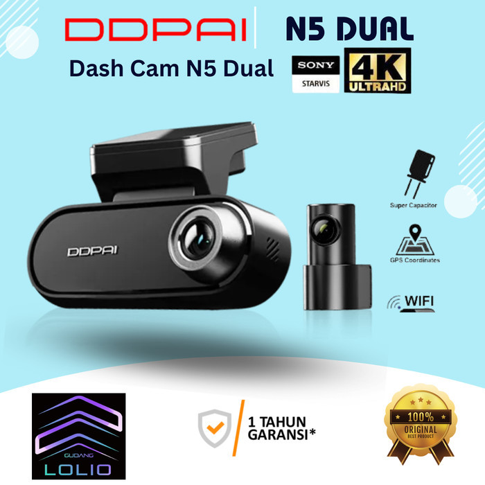 Jual Produk Ready DDPAI N5 Dual Front and Rear 4K UHD Resolution AI Dash cam (Parking Mode with ...