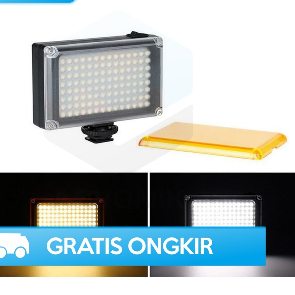 Jual LAMPU FLASH TAMBAHAN KAMERA VIDEO PORTABEL 112 LED VARIASI FILTER ...