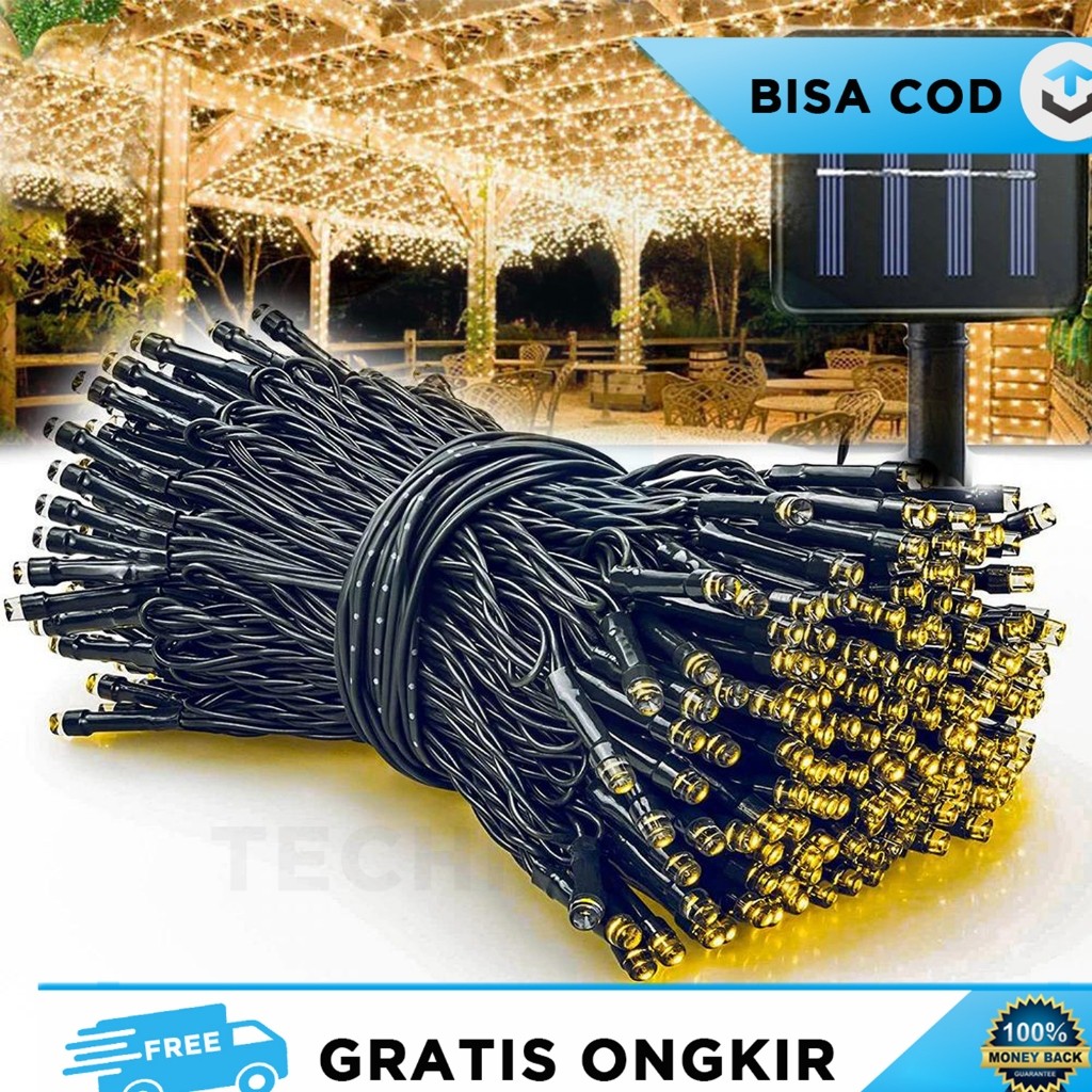 Jual LAMPU OUTDOOR TENAGA MATAHARI STRING LIGHT WATERPROOF 32M WARM ...