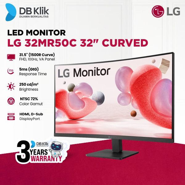Jual LG LED Monitor 32MR50C 32" VA FHD Curved 1500R 100Hz 5ms AMD ...