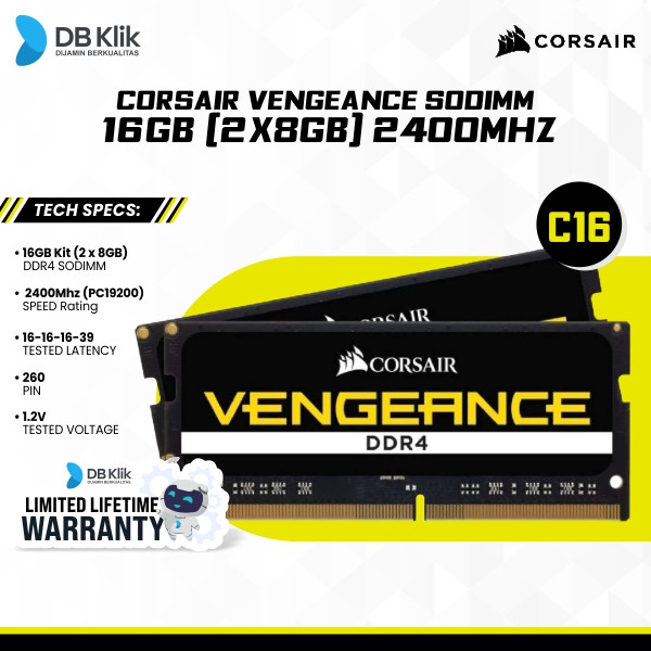 Jual Corsair Ram Vengeance Ddr4 16Gb 2X8Gb 2400Mhz Sodimm Cmsx16Gx4M2A ...