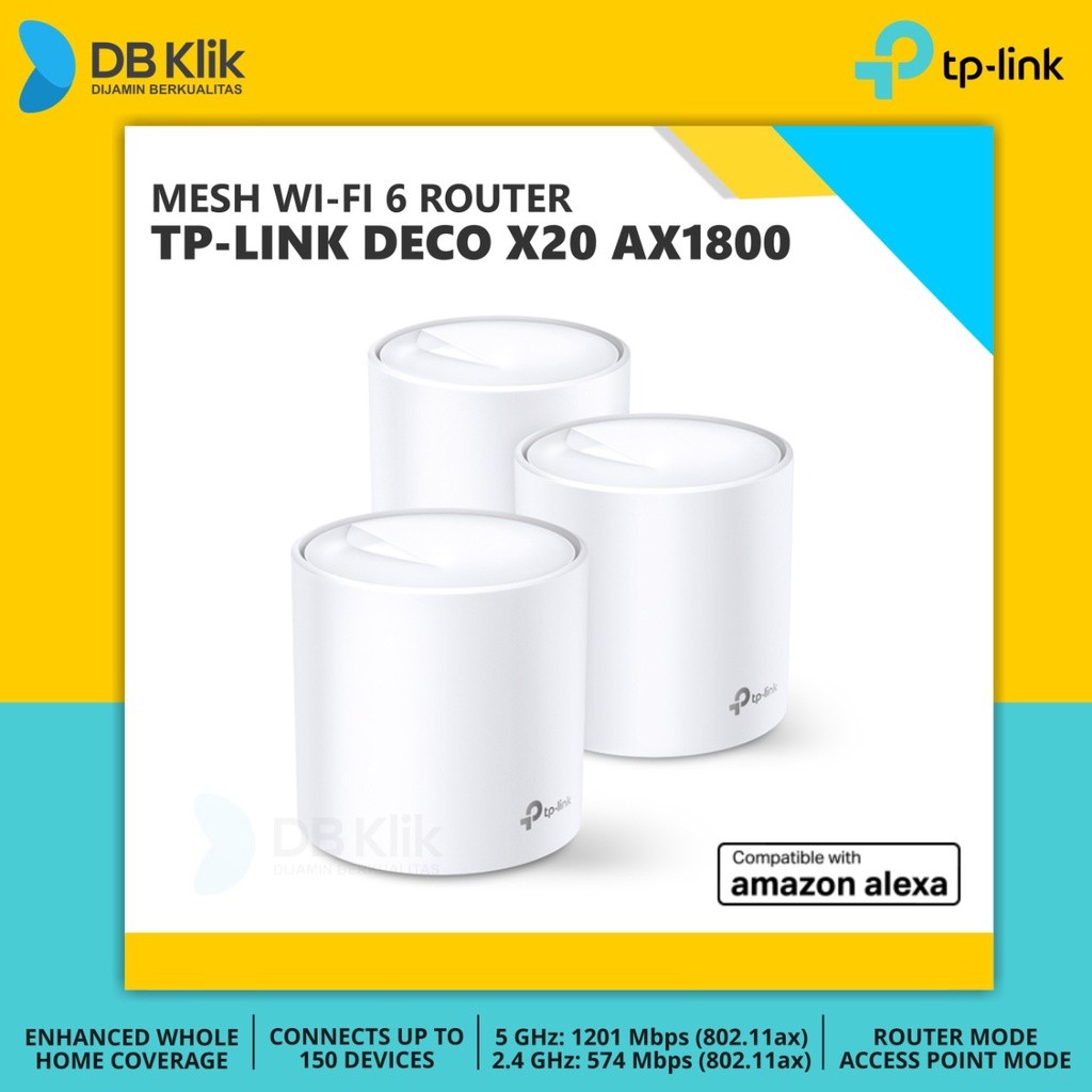 Jual Tp-Link Mesh Wi-Fi Router Deco X20 Ax1800 Whole Home- Tp Link Deco ...