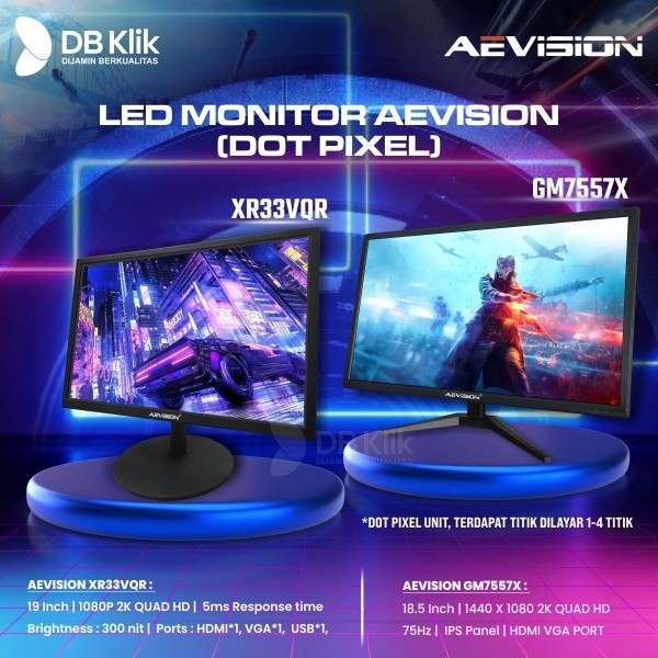 Jual Aevision Led Monitor Gm7557X 18.5" Ips 75Hz 2K Quad Hd Hdmi Vga ...