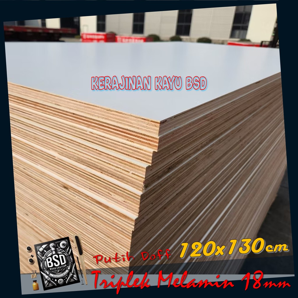 Jual Triplek Putih 18mm 120x130 cm ( 130x120 cm ) Triplek Melamin Putih ...