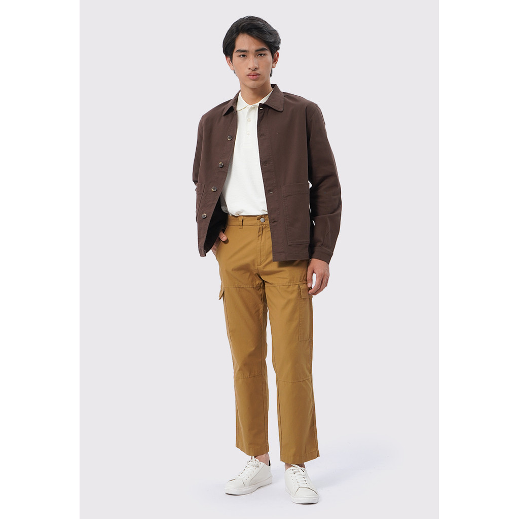 Jual Executive Slim Fit Collared Jacket Dark Brown | Shopee Indonesia
