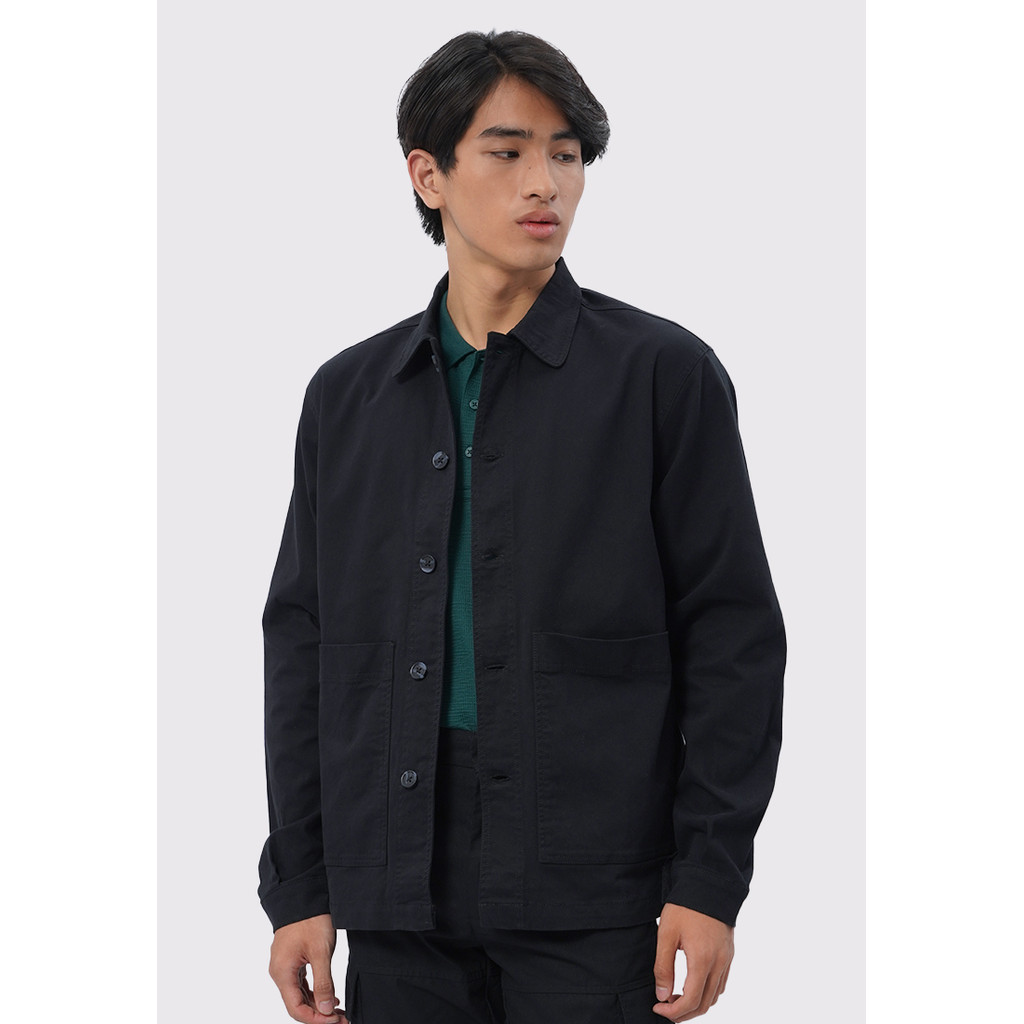 Jual Executive Slim Fit Collared Jacket Black | Shopee Indonesia