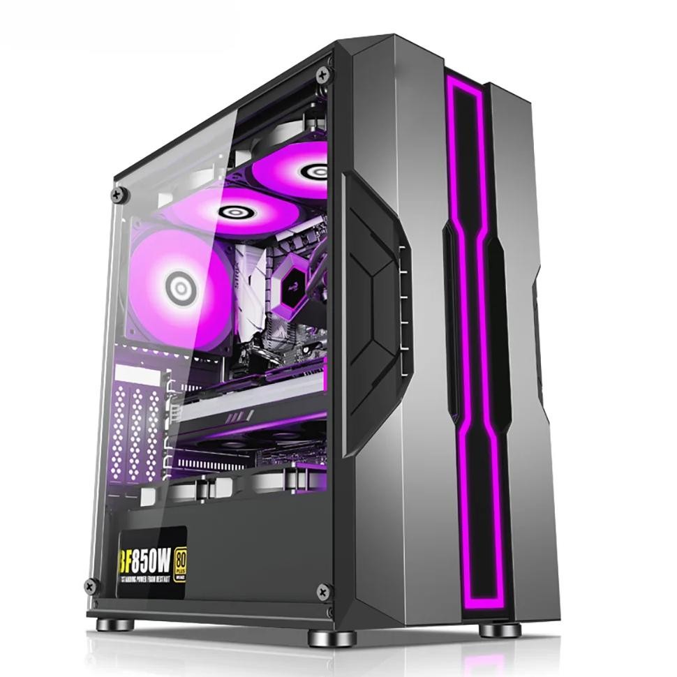 Jual e-atx case gamer with tempered glass cabinet rgb cooling fan pc ...
