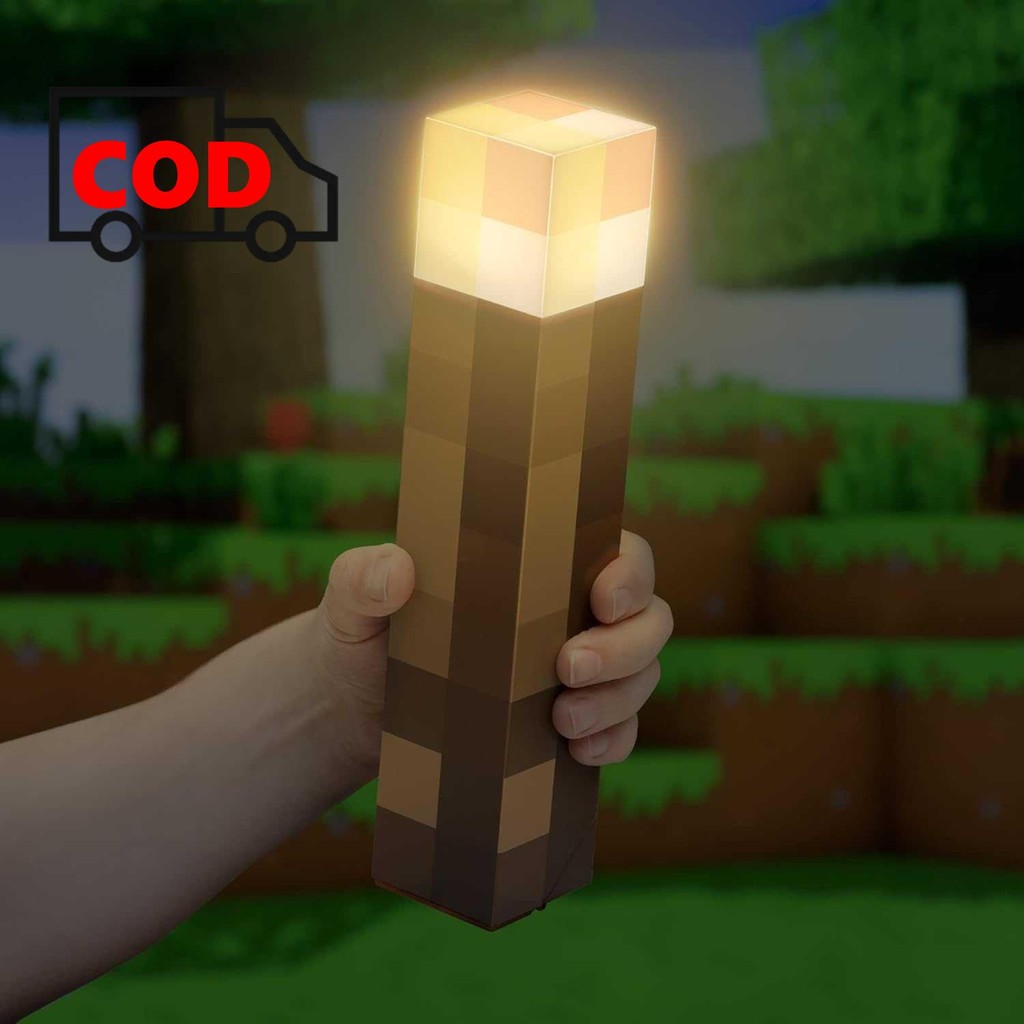 Jual Lampu Minecraft Torch Lamp Obor Kamar Tidur Night Light LED ...