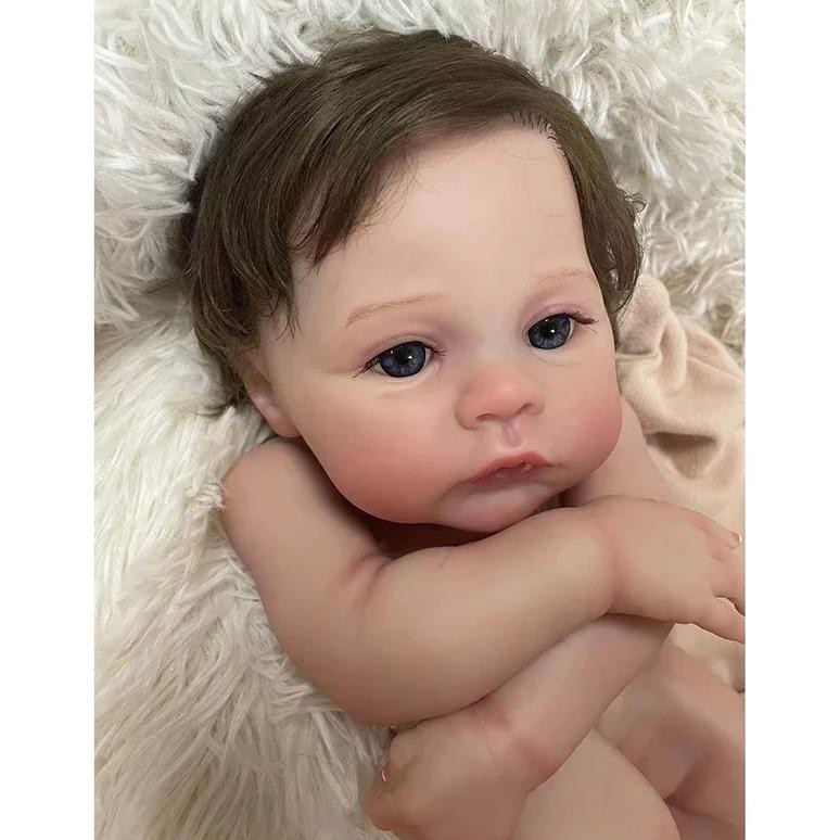 Jual 18inch bebe reborn kit meadow with rooted hair already painted hand-details painting with ...