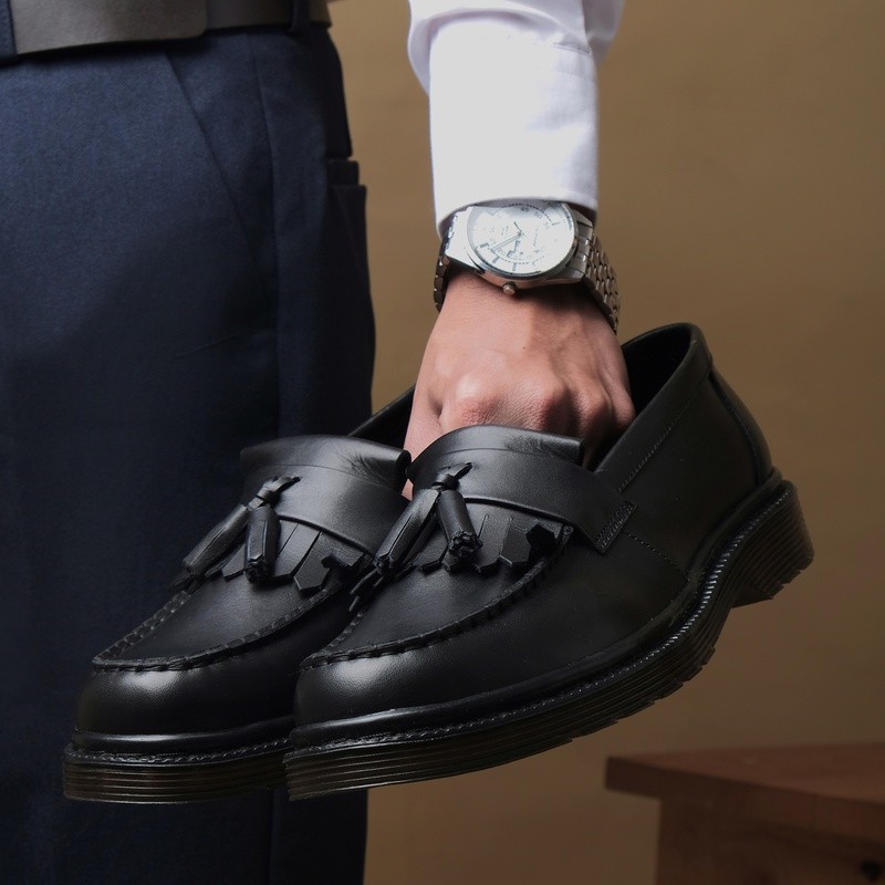 Jual [Produk Terbaru] Kenzios Sepatu Formal Pria Gates Black Solid ...