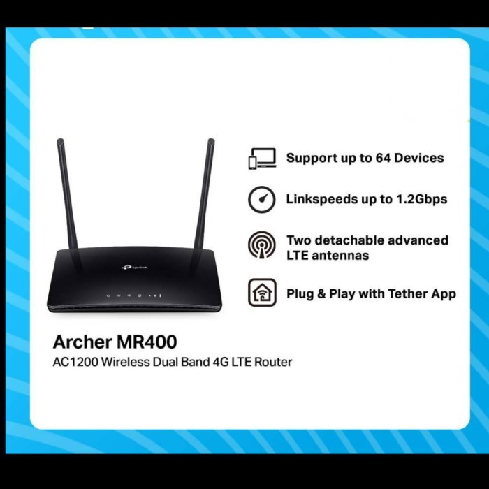 Jual TPLink Archer MR400 AC1200 Dual Band Modem Wifi 4G All Operator ...