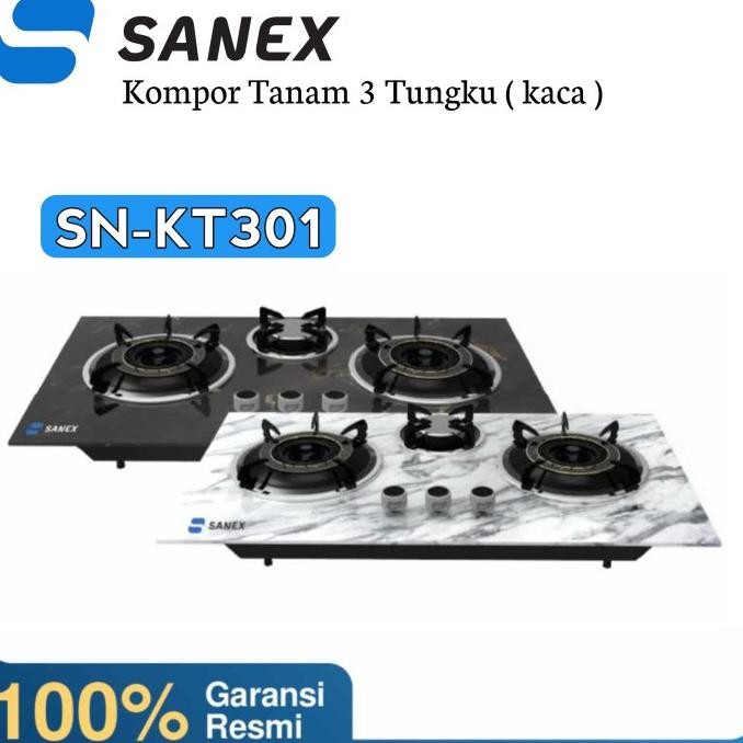 Jual KOMPOR TANAM SANEX SN-KT301 KOMPOR GAS KACA 3 TUNGGU/KOMPOR GAS TANAM/KOMPOR TANAM 3 TUNGKU ...