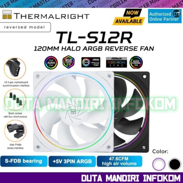 Jual TERMURAH - ThermalRight TL-S12R I TL-S12R-W - ARGB REVERSE 120mm PWM Fan Case | Shopee ...