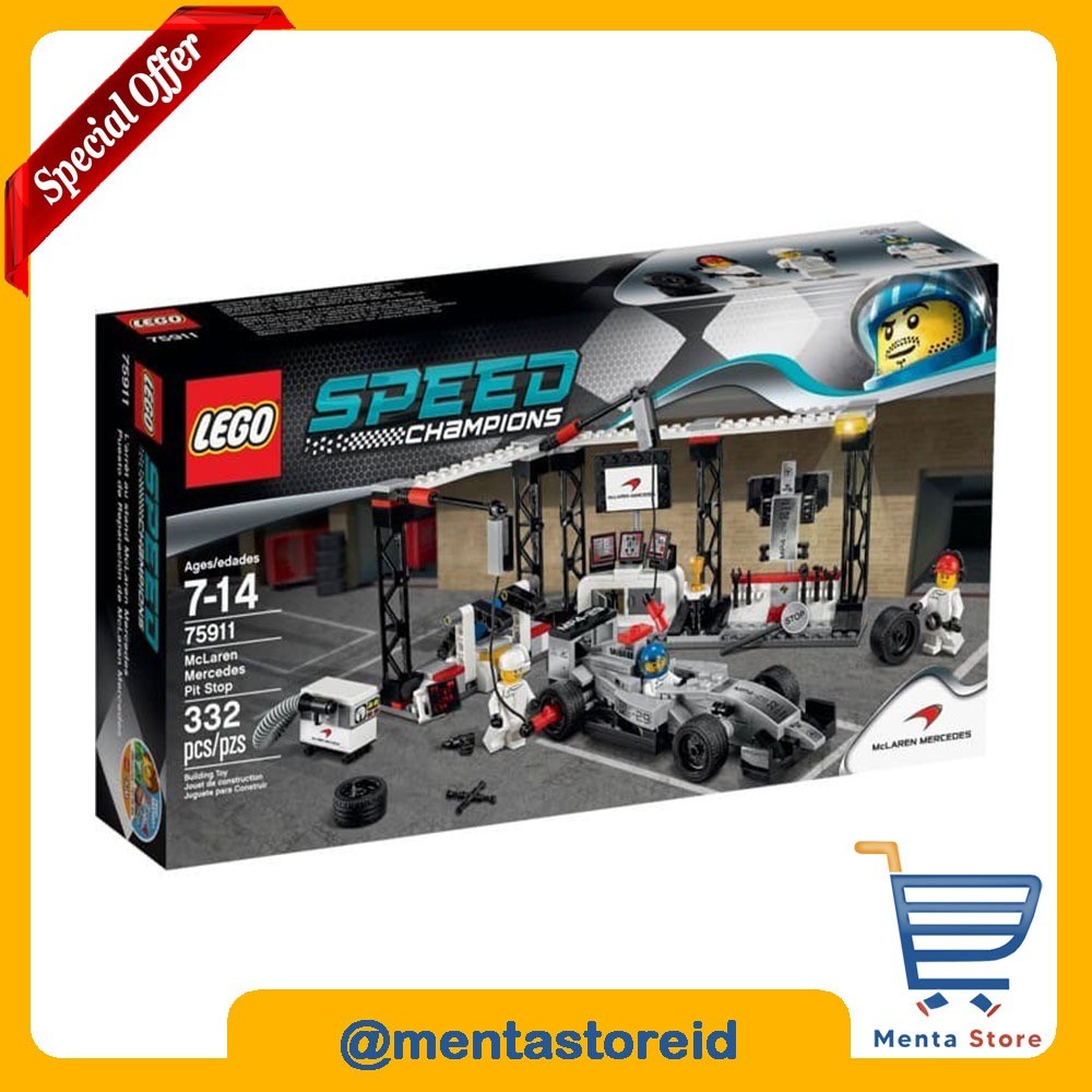 Jual LEGO Speed Champions # 75911 McLaren Mercedes Pit Stop Mercedez ...