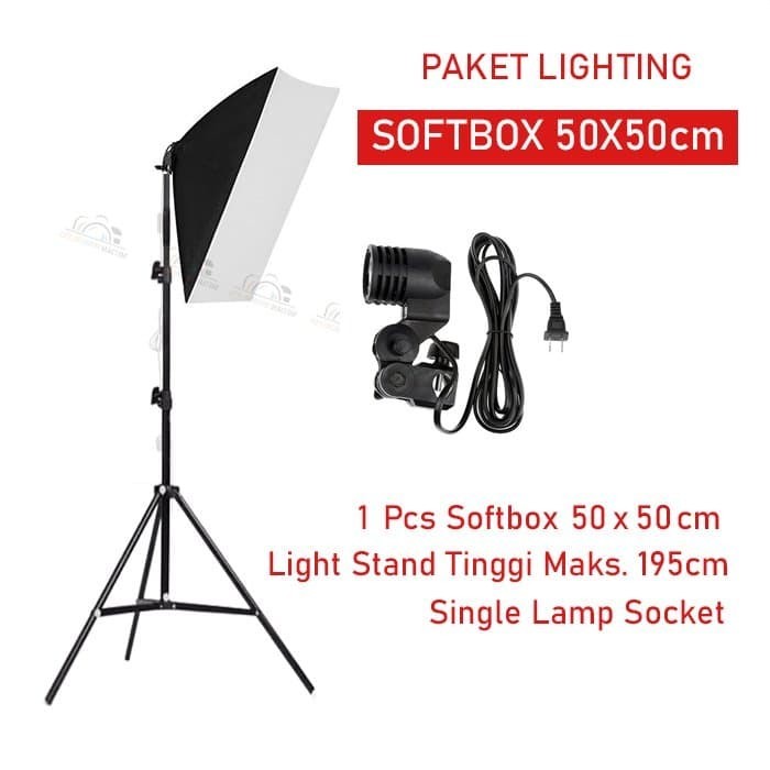 Jual HARGA DISC - Paket Lighting SoftBox Photo Studio 50x50cm ( Light ...