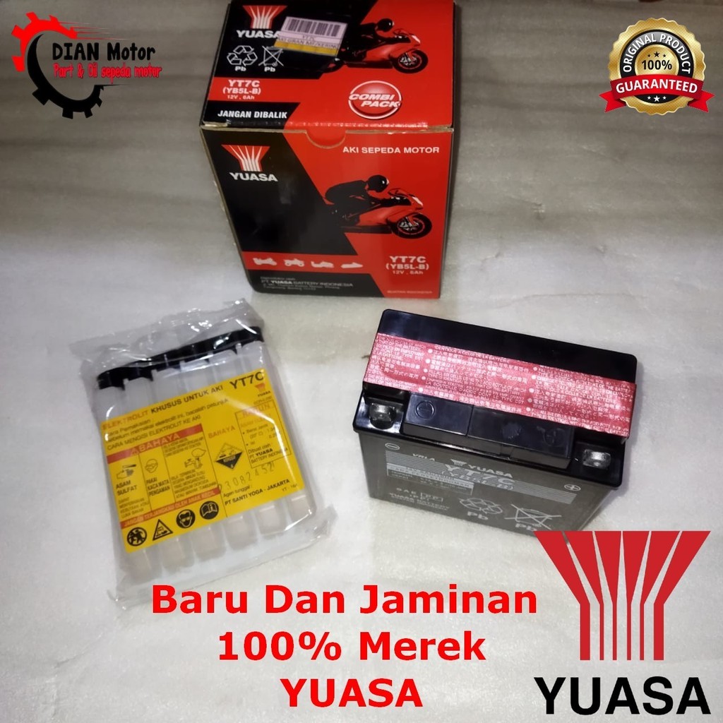 Jual YUASA YT7C AKI GRAN MF KERING YT7C YUASA | Shopee Indonesia