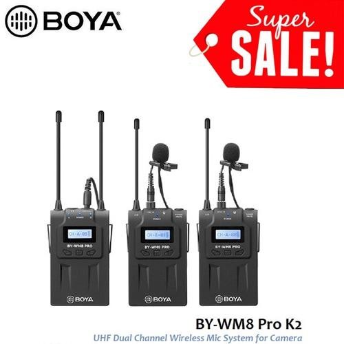 Jual Boya By-Wm8 Pro-K2 Uhf Dual-Channel Wireless Mic Clip On (Original ...