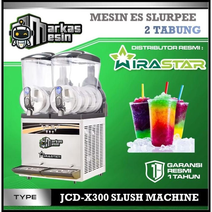 Jual SLUSH MACHINE WIRASTAR JCD-X300 MESIN SLUSH ES SLURPEE 2 TABUNG | Shopee Indonesia