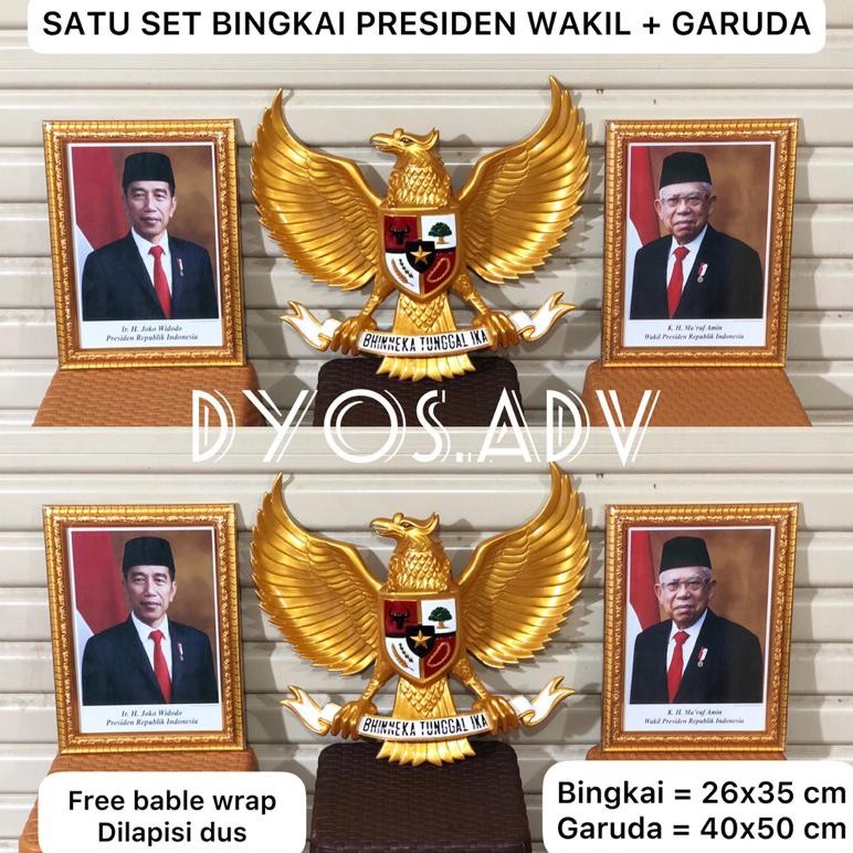 Jual Hot Murah Satu Set Bingkai Foto Presiden Wakil Dan Garuda ...
