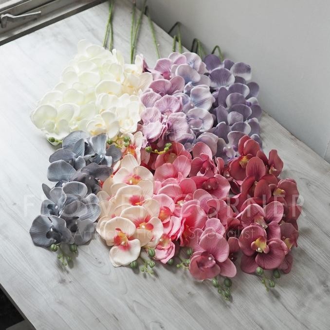 Jual Bunga Artificial Anggrek Bulan Kain Bold Color (B23196) | Shopee ...