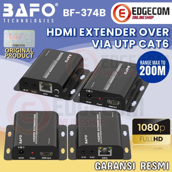 Jual HDMI Extender Via UTP Cat6 200 Meter BF-374B BAFO | Shopee Indonesia