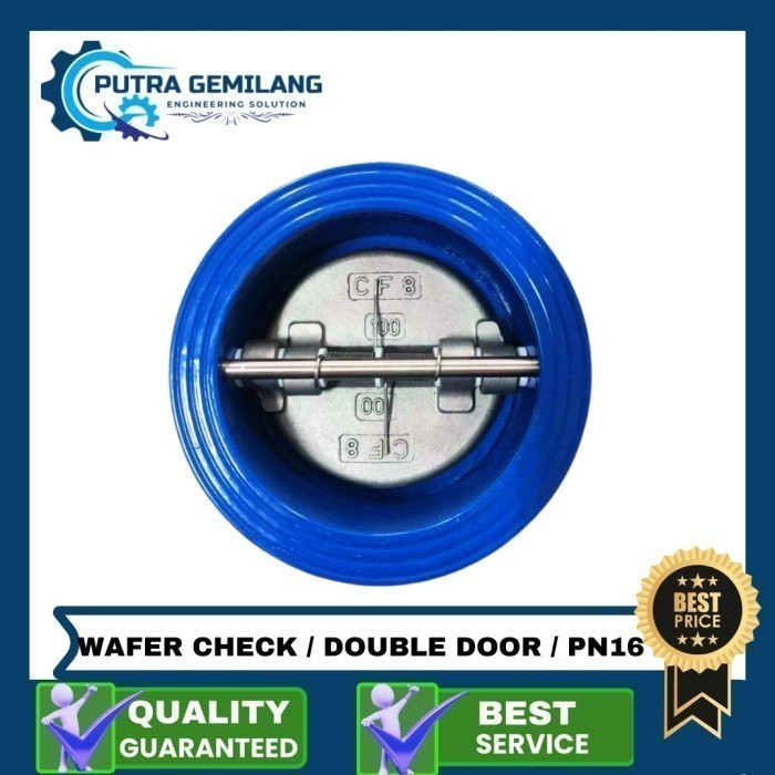 Jual 2" inch / WAFER CHECK VALVE DOUBLE DOR PN16 CAST IRON / ORIGINAL ...