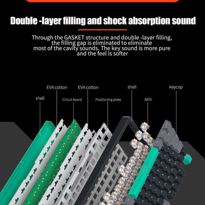 Jual ZIFRIEND G87 GAMING MECHANICAL KEYBOARD SIDE ENGRAVED KEYCAPS WHITE LIGHT WIRED HOT SWAP ...