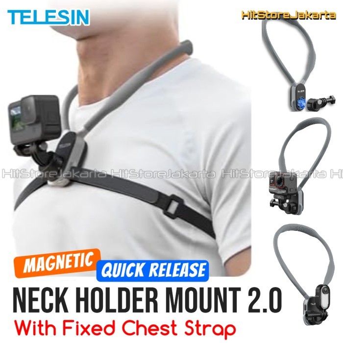 Jual HARGA DISC - TELESIN Quick Release Magnetic Neck Mount 2.0 With ...