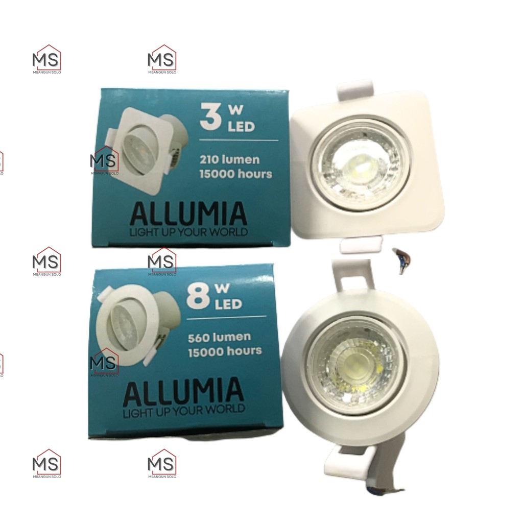 Jual Lampu Spotlight Spot Light Allumia Bulat Kotak 6500K 3W 8W ...