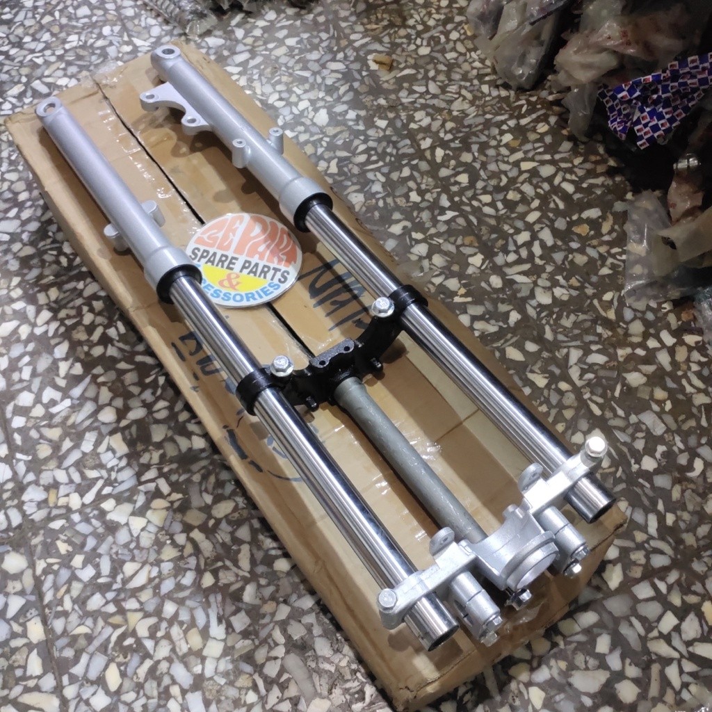 Jual Shock depan Yamaha RX King New Assy Shockbreaker depan set komplit | Shopee Indonesia