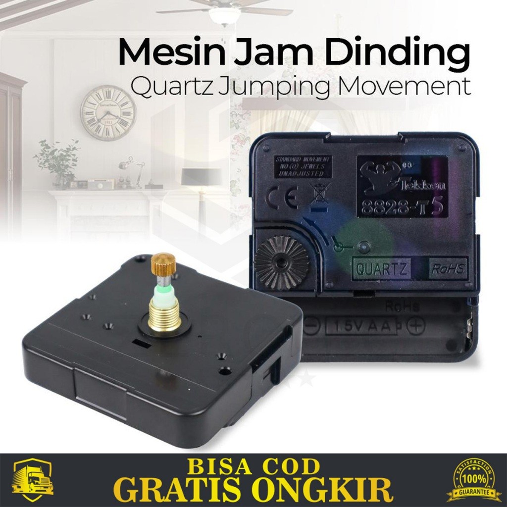Jual MESIN JAM DINDING REPLACEMENT SILENT BATTERY SET MINIMALIS PLASTIK ...