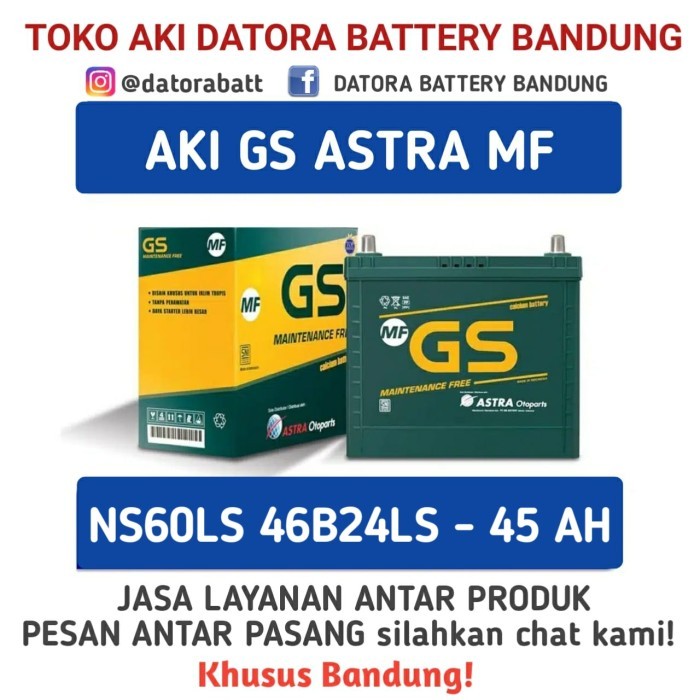 Jual Aki mobil Honda Civic GS ASTRA MF NS60LS / 46B24LS 12V 45 Ah | Shopee Indonesia