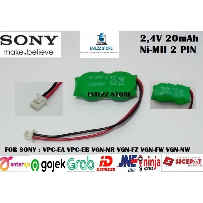 Jual BATERAI BATTERY CMOS LAPTOP NIMH SONY VAIO PCG-7185M 2 PIN KABEL 2 ...