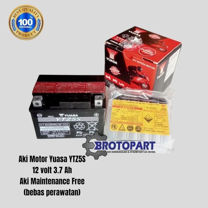 Jual Aki Motor Original Yuasa YTZ5S MF Kering 3,5Ah | Shopee Indonesia