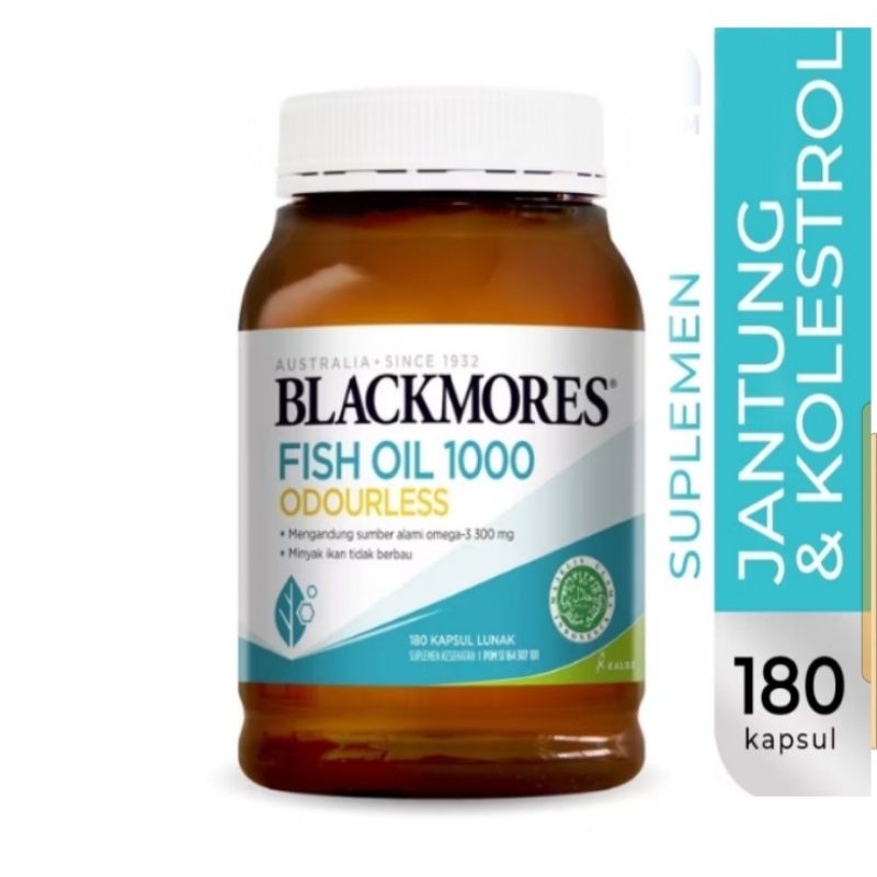 Jual Blackmores Odourless Fish Oil 1000 BPOM Kalbe 180 Caps | Suplemen ...