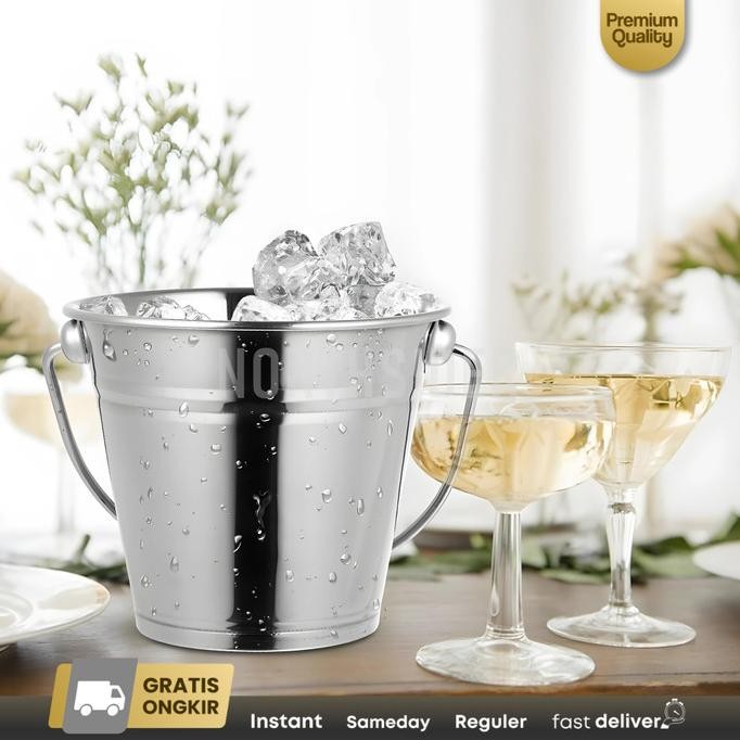 Jual Baru Ice Bucket Ember Es Batu Stainless Minuman Botol Bir Soft ...
