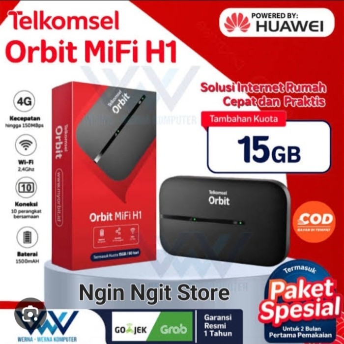 Jual Telkomsel Modem Orbit MiFi H1 Portable WiFi 4 G Free 15 GB Data ...