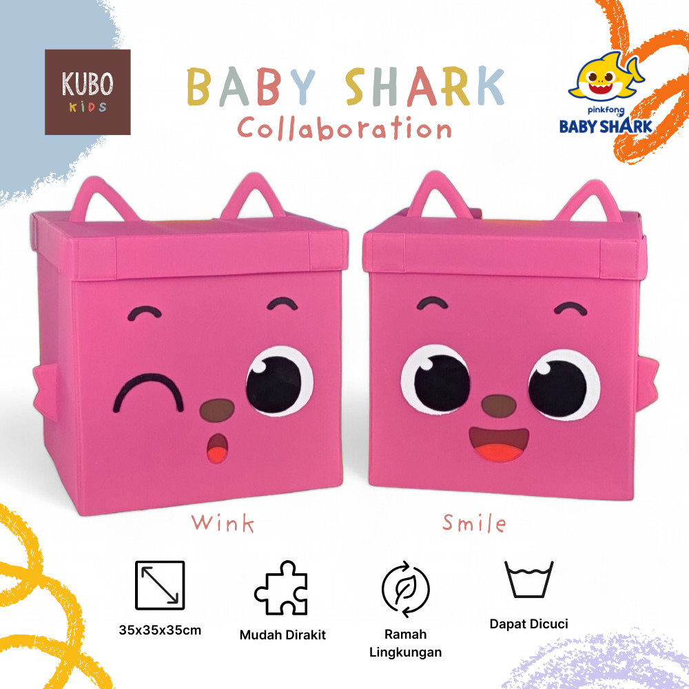 Jual KUBO KIDS Pinkfong Storage Box 35 x 35 x 35 cm - Kotak Penyimpanan ...