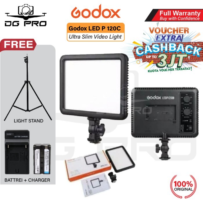 Jual Godox LED P 120C FREE BATERAI CHARGER - VIDEO LIGHT LEDP120C LED ...