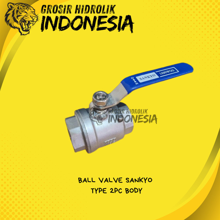 Jual 2'' BALL VALVE SANKYO / KERAN AIR STAINLESS STEEL TYPE 2PC BODY SIZE 2 INCH | Shopee Indonesia