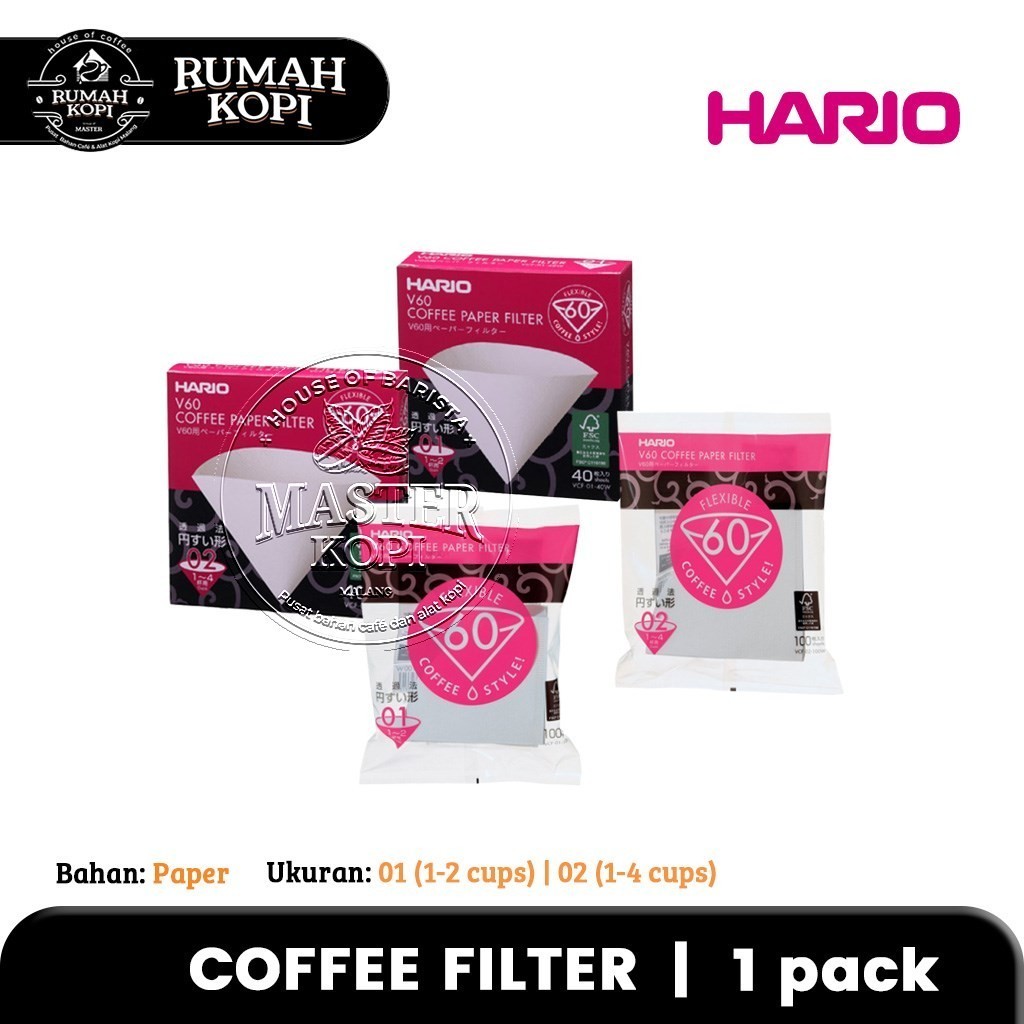 Jual Paper Filter 1 Box Saringan Kopi Kertas HARIO V60 VCF | Shopee ...