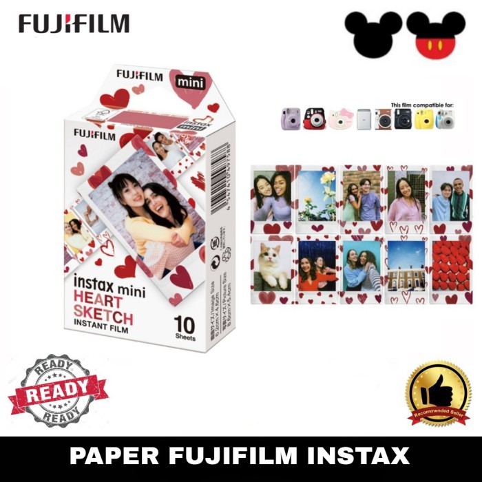 Jual Fujifilm Instax Mini Film Heart Sketch Paper Motif Refill Instax ...