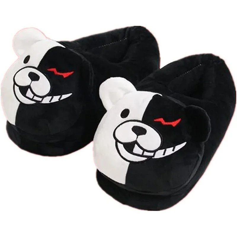 Jual Danganronpa Monokuma Plush Slippers Anime Black White Bear Cartoon ...