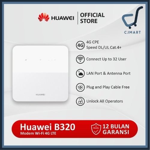 Jual Modem Huawei B320 4G LTE Router Wireless CPE 5s 300Mbps | Shopee ...