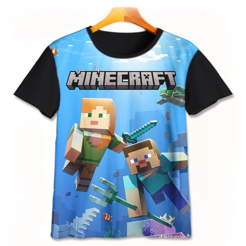 Jual Baju Kaos Anak Lucu Game Kartun Minecraft Season 2 C4 Film Kartun ...