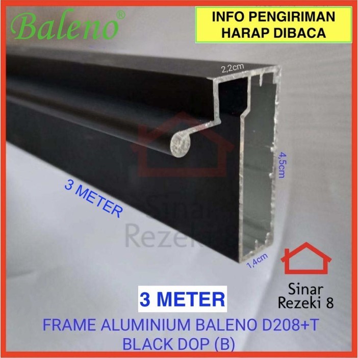 Jual Frame Aluminium Hitam Handle Kaca Pintu Lemari Kitchen Profil Fhd ...