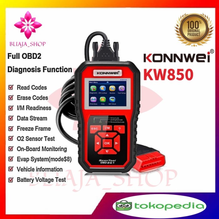 Jual Konnwei Kw850 - Obd2 Multilingual Function Auto Diagnostic Tool ...